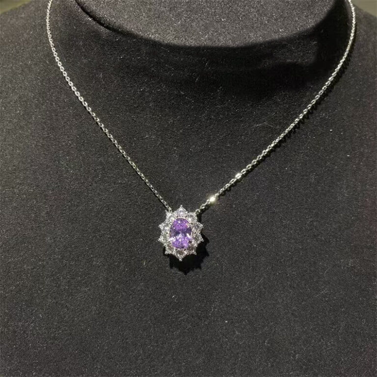 Galactic Violet Flame Purple Diamond Necklace Set