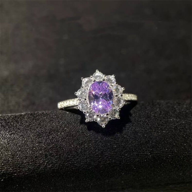Galactic Violet Flame Purple Diamond Ring
