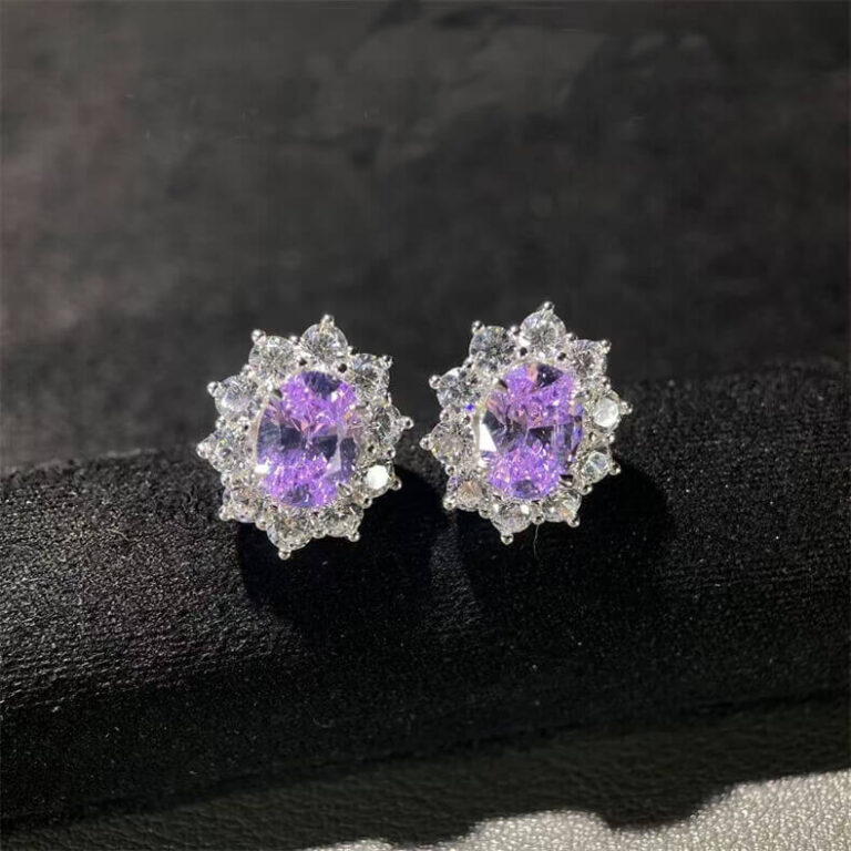 Galactic Violet Flame Purple Diamond Necklace Set